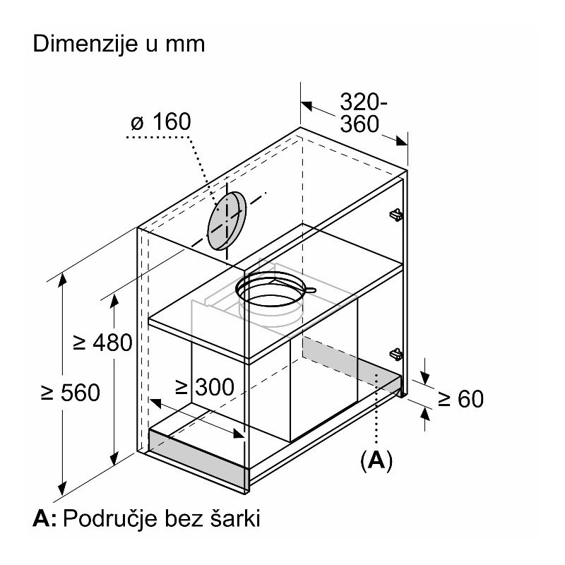 Bosch ugradni aspirator DBB87DP60