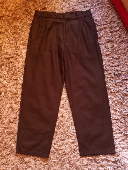 Baggy elegantne ZARA tamno braon pantalone 32 L