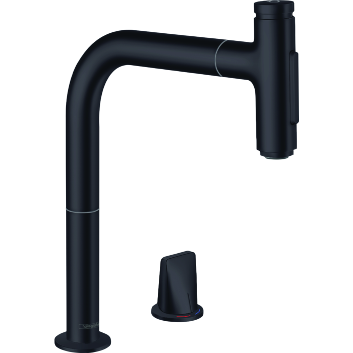 Hansgrohe Metris Select m71 za sudoperu sa dve rupe matt black 73818670