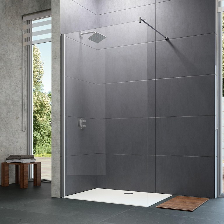 Huppe Samostojeći Panel Od 120 Prozirno Antiplak Staklo Silver H=2M 21H0169999927500