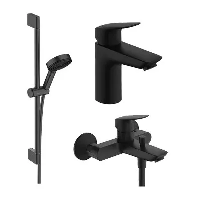 Hansgrohe Logis komplet 3u1 matt black kada 71400670 umivaonik 71100670 i klizna šipka 24161670