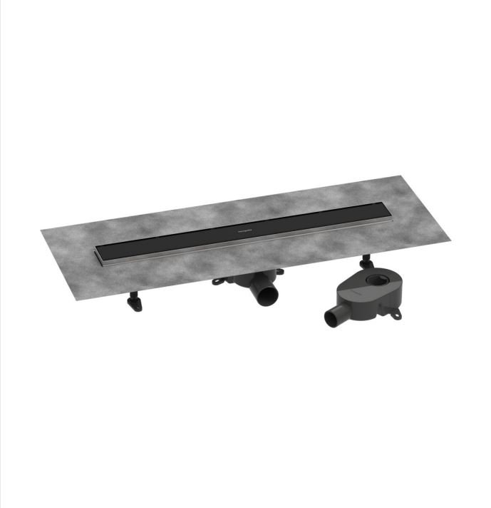 HG raindrain go tuš kanalica set sa rešetkom 700 matt black + za ispunu pločicama 56272670
