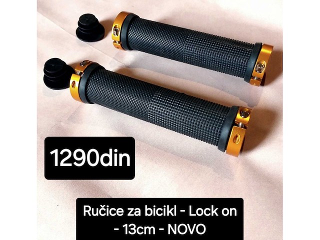 Lock on ručice ručke za bicikl bmx crne 13cm - NOVO