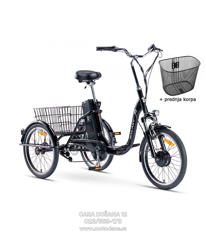 Električni tricikl 20 Galaxy VIGO 250W 36V 10.4Ah lithium crna