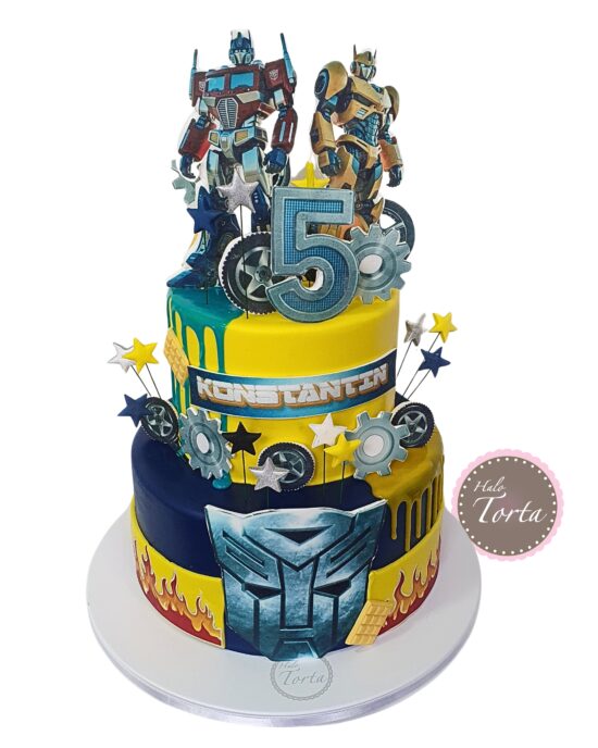 Torta Transformers – Optimus Prajm & Bambli (sa jestivim sličicama – nisu figurice!)