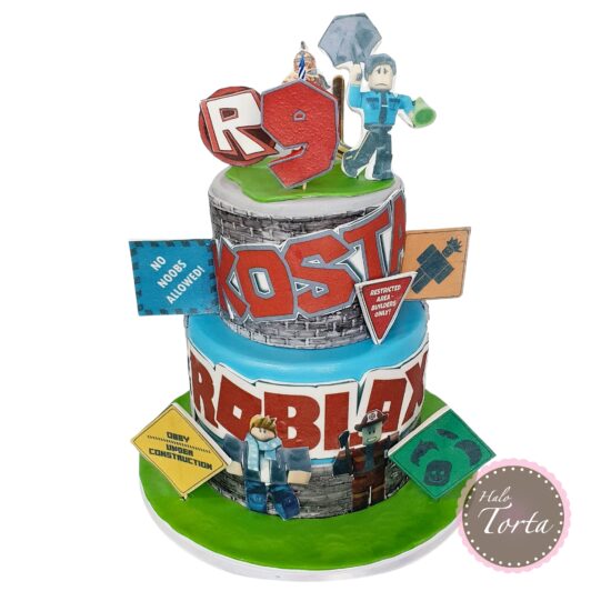 Torta Roblox sa jestivim stikerima