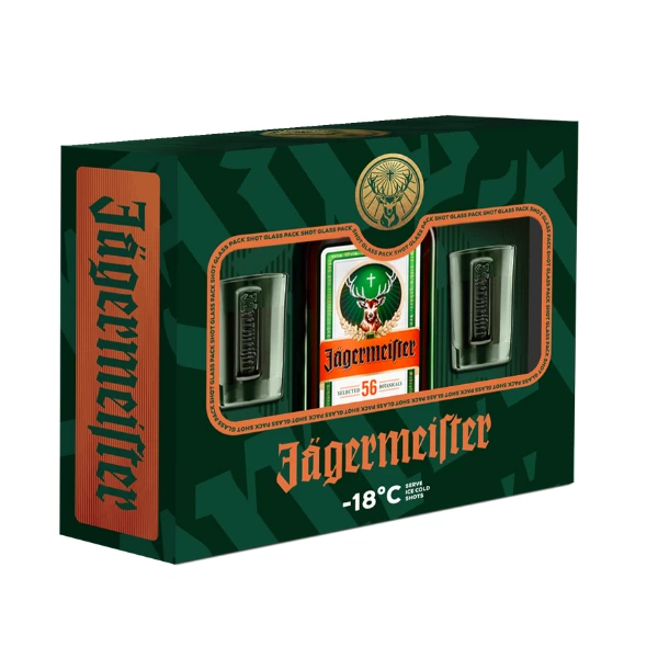 Liker Jägermeister (Jeger) 0,5 l – poklon pakovanje sa dve čaše