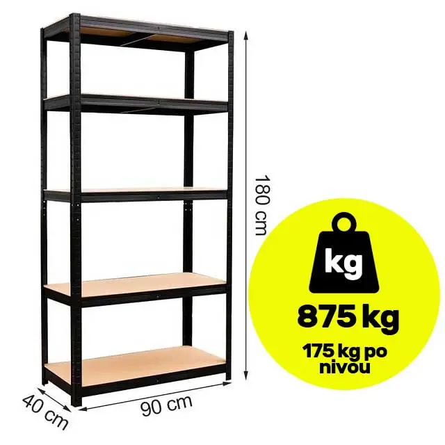 Polica sa 5 nivoa Nosivost 875kg 40511