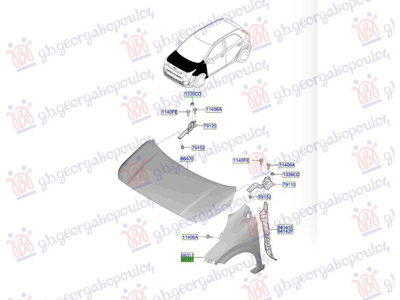 BLATOBRAN Desna str. KIA PICANTO (2024-) (OEM: 66321-G6610, 66321G6610)