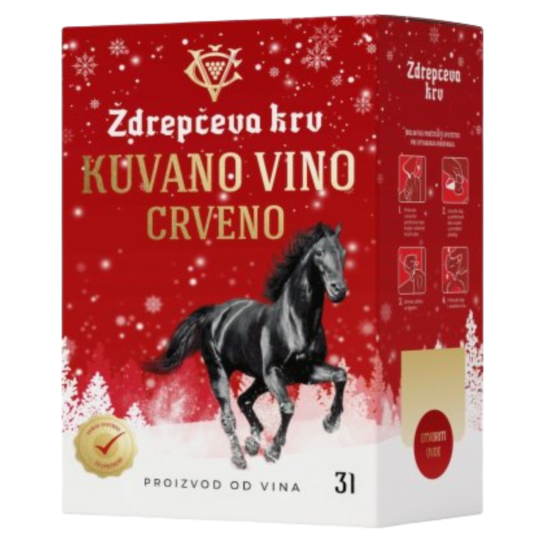 Ždrepčeva krv – kuvano vino crveno 3l BIB