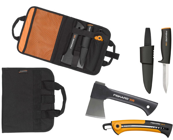 Fiskars kamp set Sekira Nož Testera Torba 129012 035115