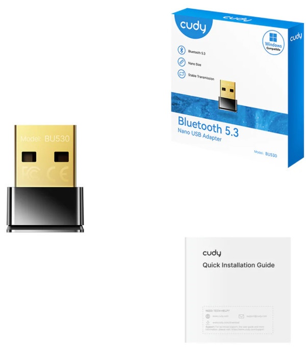 Bluetooth dongle V5.3 Cudy BU530 USB3.0/2.0,, brzina 2mbps