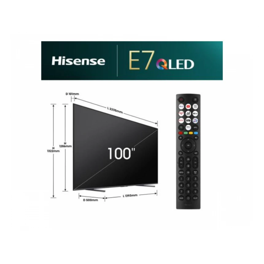 HISENSE 100 inča 100E7NQ QLED 4K UHD Smart TV