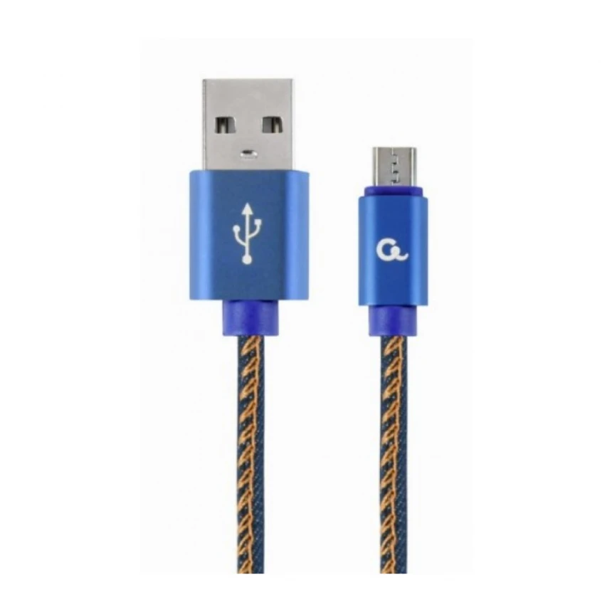 CC-USB2J-AMmBM-1M-BL Gembird Premium jeans (denim) Micro-USB cable with metal connectors, 1 m, blue
