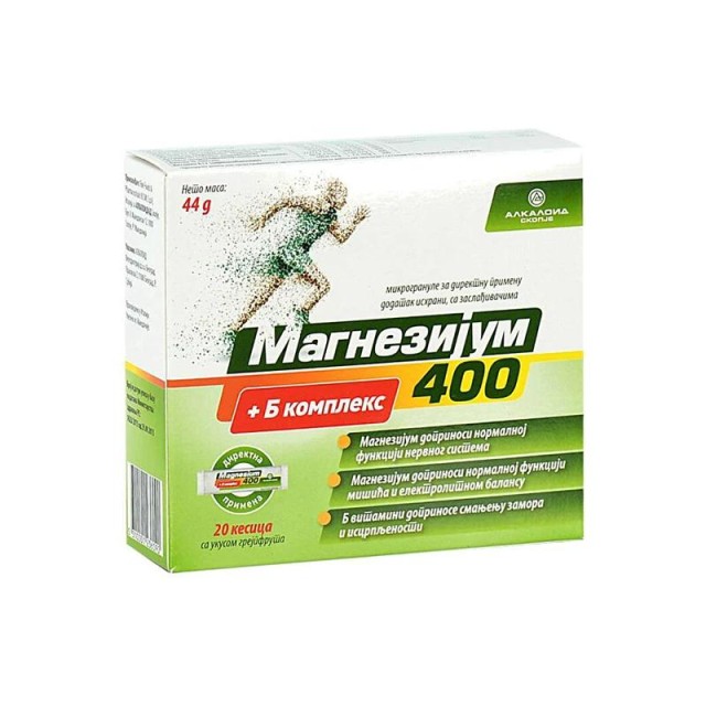 MAGNEZIJUM 400+B COMPLEX 20 KESICA