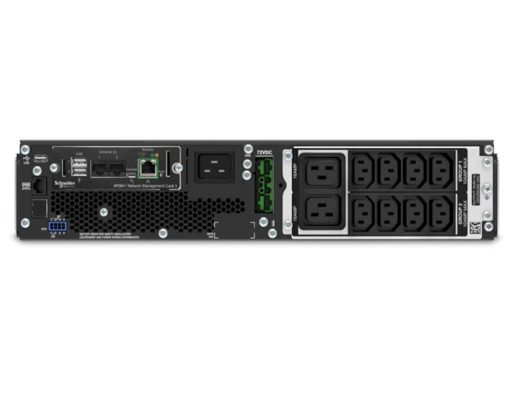 UPS, APC Smart-UPS On-Line, double conv., 2200VA, 2U rack, 230V, 8x C13+2x C19, NC, exten. runtime