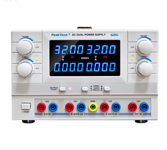 Laboratorijsko napajanje PeakTech 6210 2x(0-30)VDC 2x(0-5)ADC 2x5V/1A