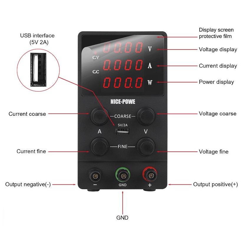 Laboratorijsko napajanje NPower 0-30V 0-5A 150W