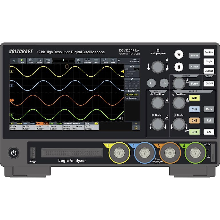 Digitalni osciloskop VOLTCRAFT DOV1254F 4x125MHz