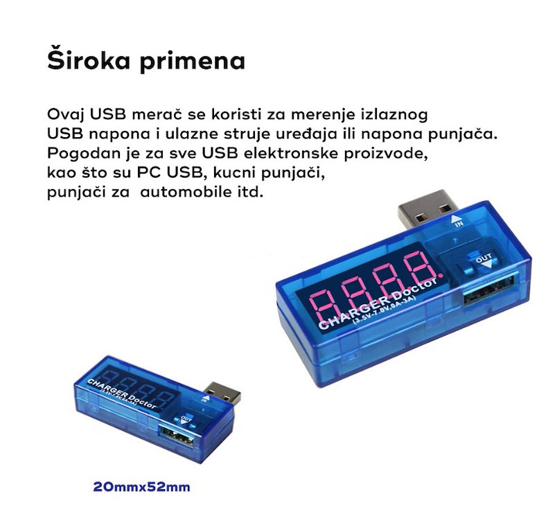 Tester napona USB ugaoni