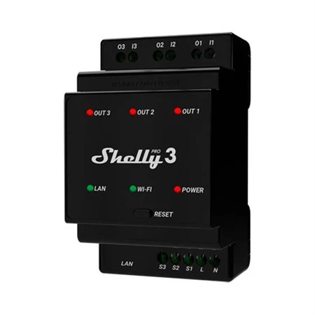 Panelmetar DIN rail relay SHELLY PRO 3 Wi-Fi
