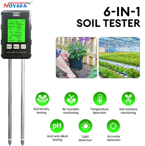 Merač vlažnosti zemljišta, pH metar, temperature, svetlosti, plodnost 6 u 1