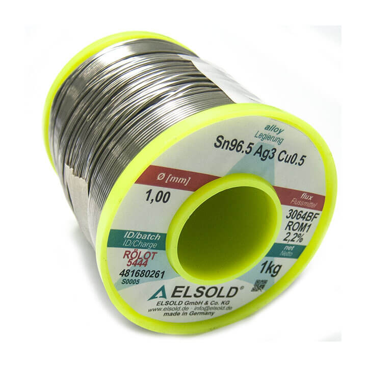 Tinol / kalaj žica Elsold Sn96.5/Ag3/Cu0.5, 1mm 1kg