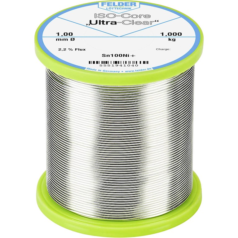 Tinol / kalaj žica Felder Löttechnik “Ultra-Clear” Sn100Ni+ 1mm 1kg