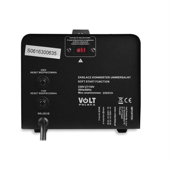 Autotransformator VOLT 2000W 230V AC – 110V AC