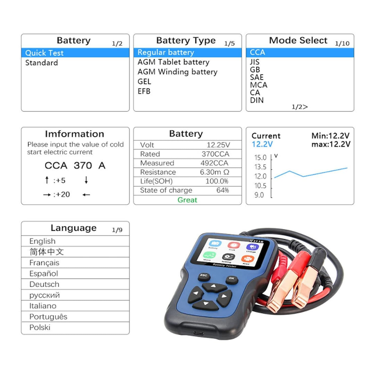 Tester akumulatora V311B