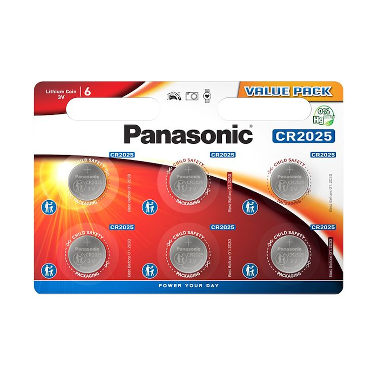 Set 6 baterija Panasonic CR2025