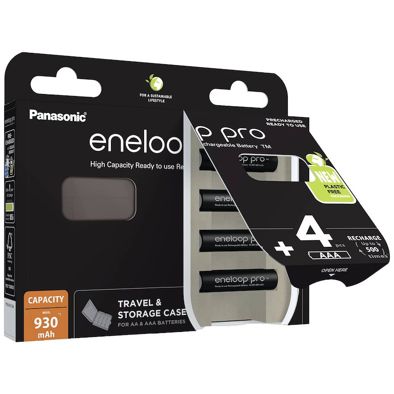 Set 4 Eneloop PRO HR03 AAA baterije punjive