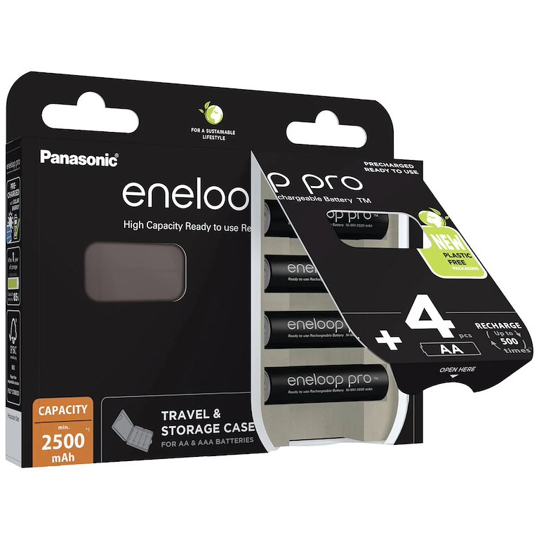 Set 4 Eneloop PRO HR06 AA baterije punjive