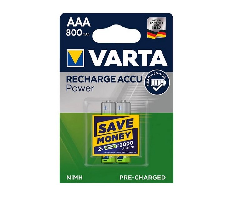 Baterija punjiva Varta Ni-MH 1.2V 800mAh AAA blister 2 u 1