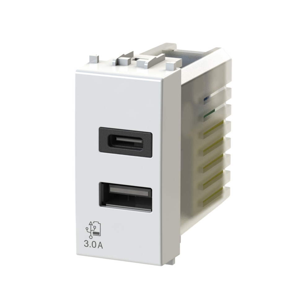 Utičnica USB Type C 20W Vimar Arke (bela,crna) 4B.V19B.USB.30
