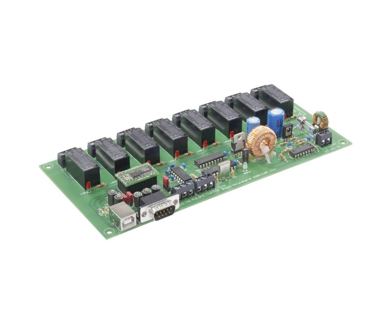 Osmokanalni relejni modul RS232 12/24V 16A