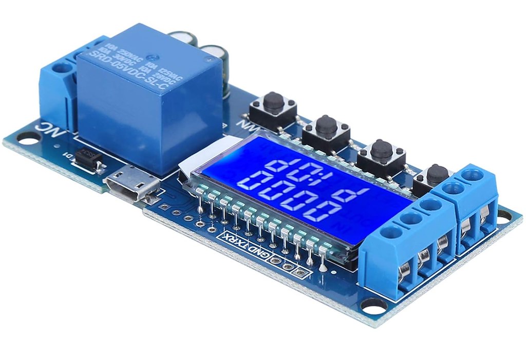 Relejni modul 6‑30 V Micro USB Digital LCD Time‑Delay