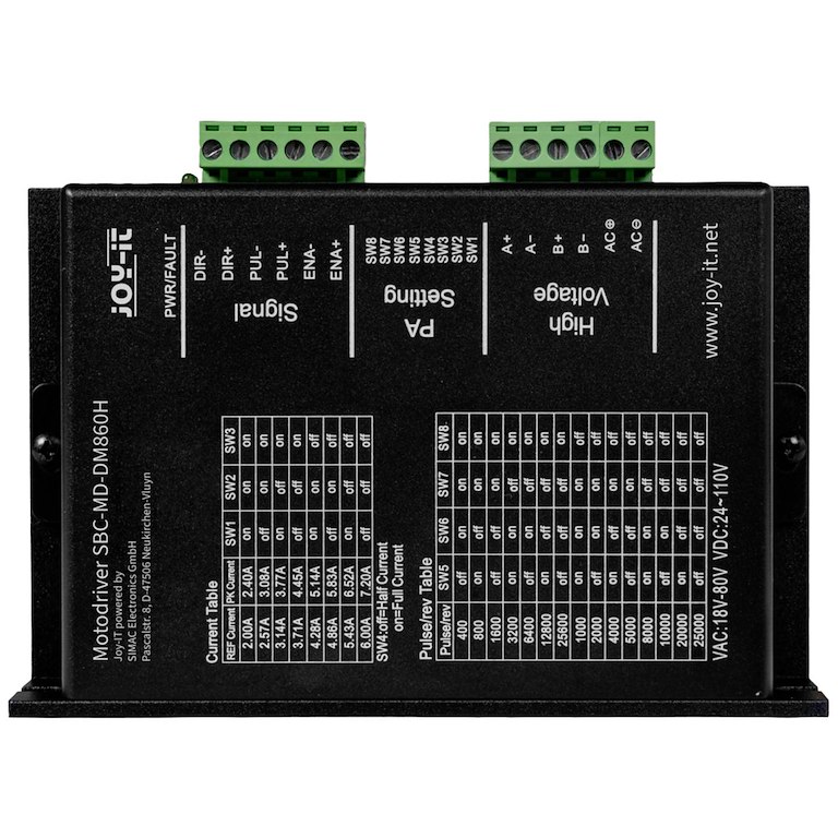 Step motor driver Joy-it SBC-MD-DM860H