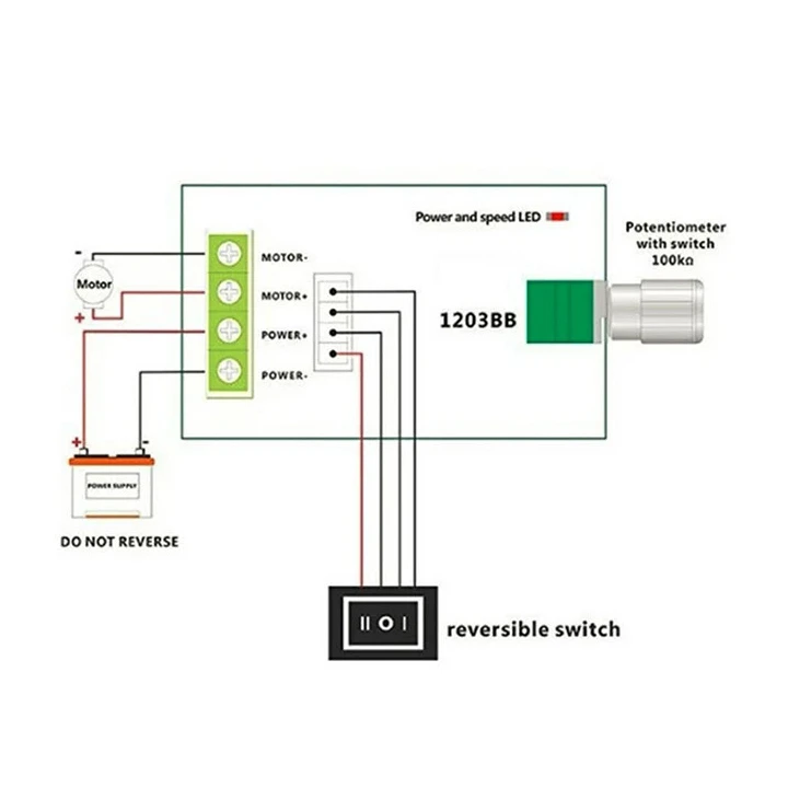 Regulator brzine obrtaja motora PWM 6-28V DC 3A sa promenom smera