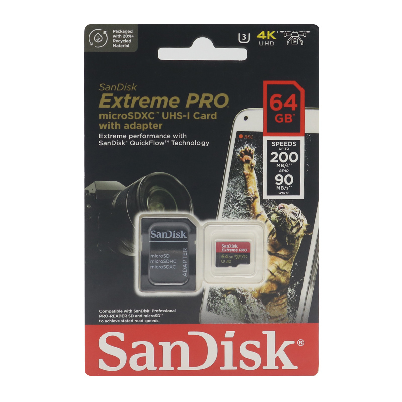Memorijska kartica SanDisk SD XC Extreme Pro 64GB 200 MB/s A2 C10 V30 UHS-I