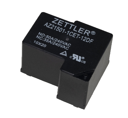 Relej AZ21501-1CET-24 1x X ON/OFF, SPDT, 50A, 24V, 384Om, Zettler, 5 pina