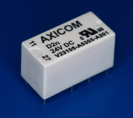 Relej D2N24 2 X ON/OFF, DPDT, 24V DC, 2A, 2880Om, Axicom/TE Connectivity, 9-1393792-9