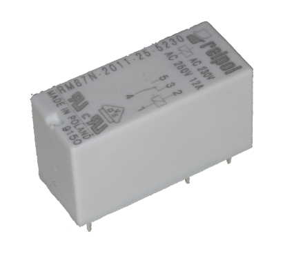 Relej 1 X ON/OFF, SPDT, 12A, 24V, 1440Om, RM3.5mm, Relpol, RM87N-2011-25-1024