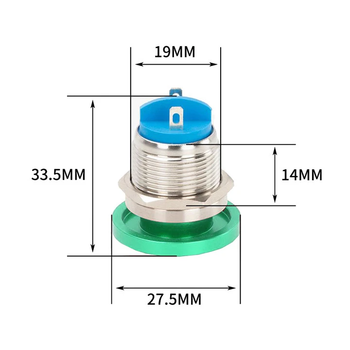 Taster antivandal BTA19M-10MS crveni