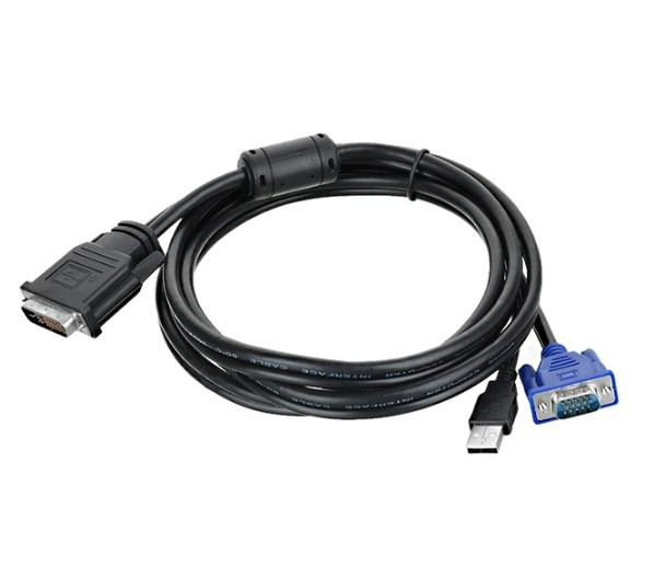 Kabl DVI 30+5 muški – VGA muški + USB muški, 1.65m