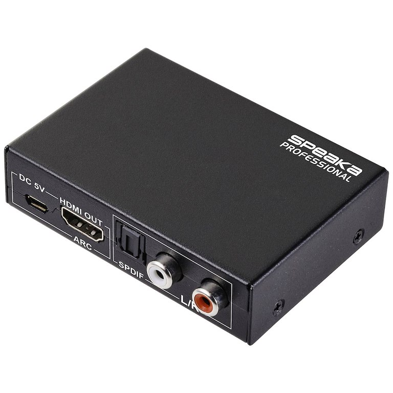 SpeaKa Professional HDMI Audio konverter – HDMI na HDMI + SPDIF + RCA, 4K UHD
