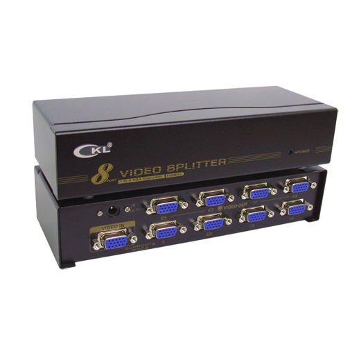 VGA Splitter CKL-108A – 1-IN/8-OUT, 450MHz, do 75m