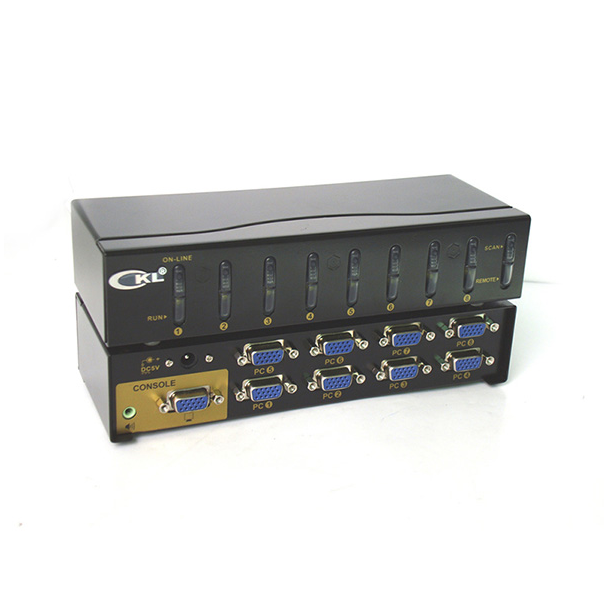 VGA Switch CKL-81S – 8-IN/1-OUT + Audio, 450MHz, sa daljinskim upravljačem