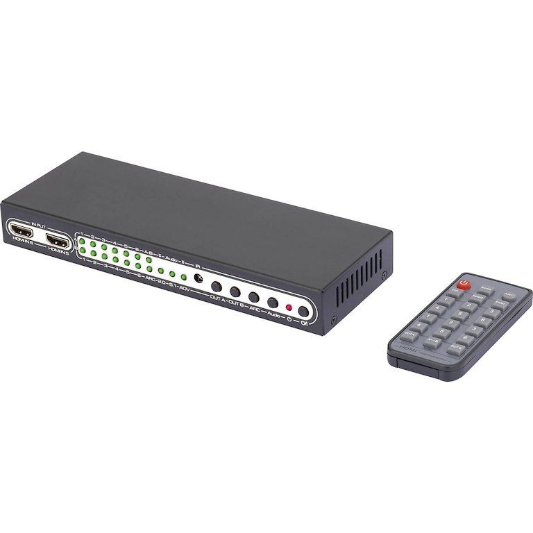 SpeaKa Professional HDMI Matrix Switcher 6×2 – 4K UHD 60Hz sa PiP i daljinskom kontrolom