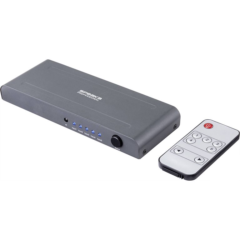 SpeaKa Professional HDMI Switch SP-HSW-250 – Preklopnik 5×1 sa 4K UHD 60Hz podrškom